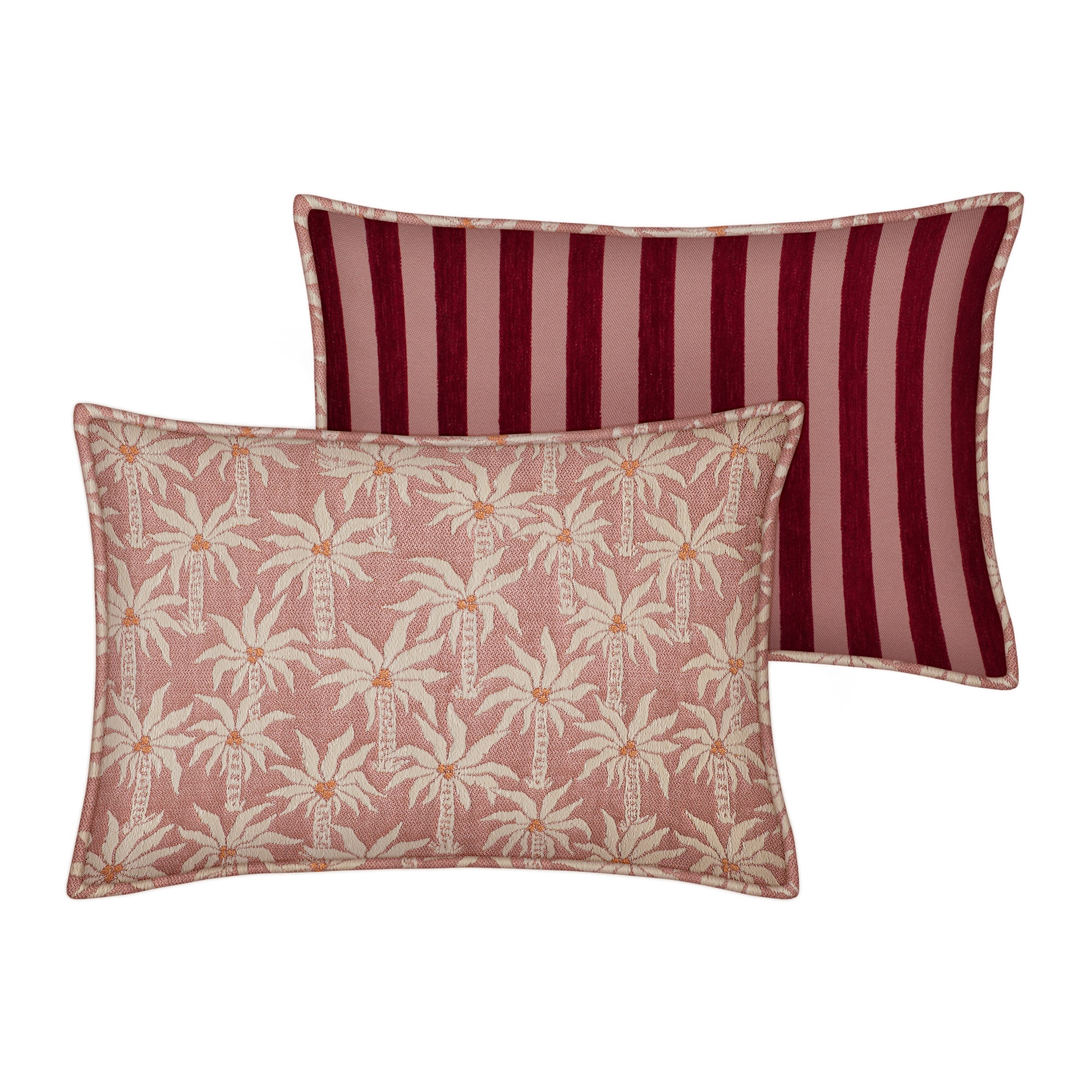 Double sided cushion Laura Rose & Ecru x Jackie Bordeaux & Rose ...