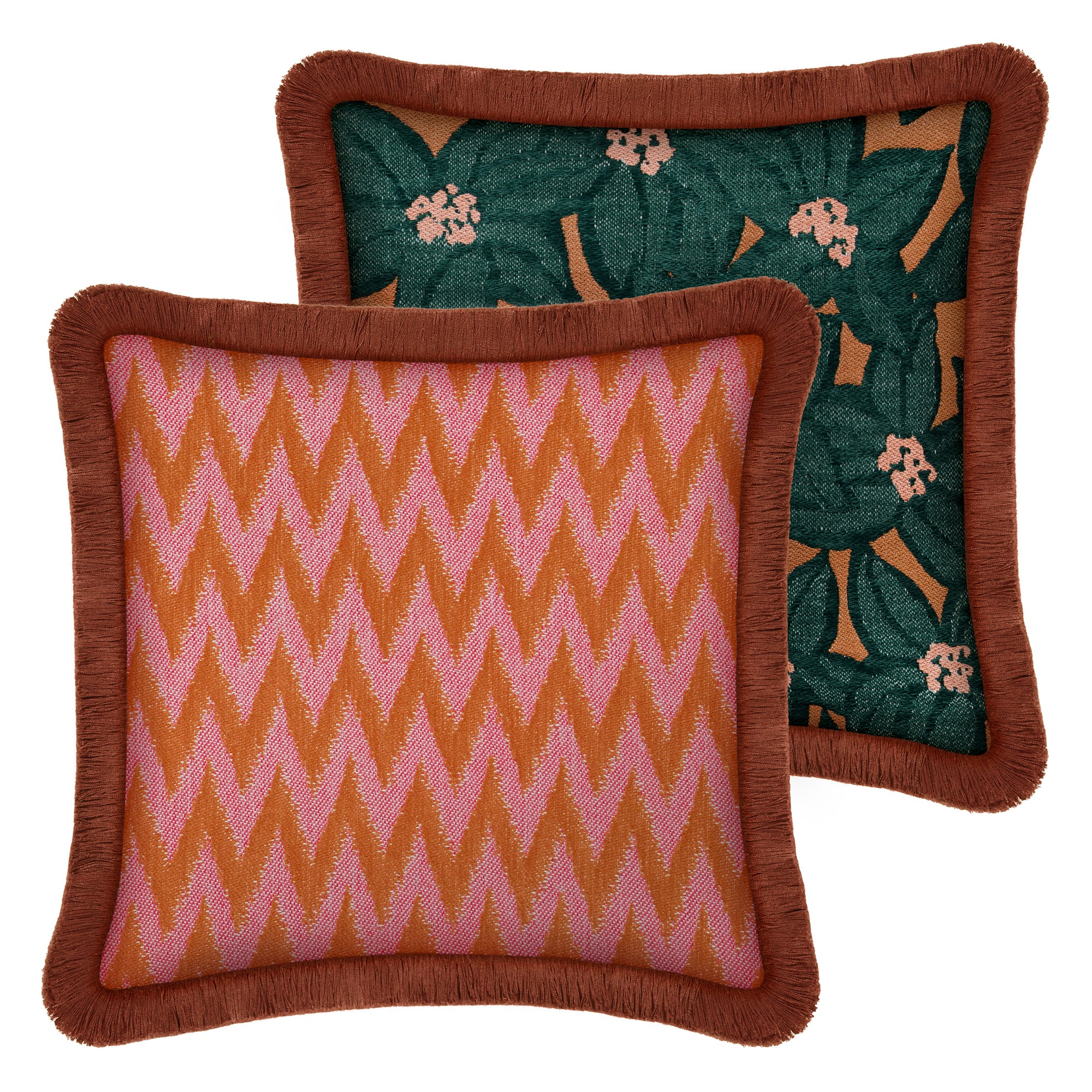 Double Sided Cushion Rosita Orange & Pink x Michelle Orange & Emerald ...